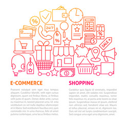 E commerce line concept Royalty Free Vector Image