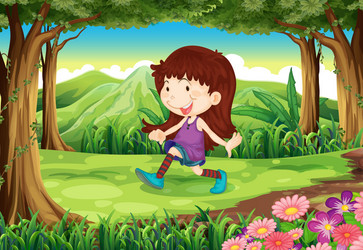 Wild animals cartoon characters in the forest Vector Image