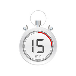 15 minutes retro stopwatch symbol Royalty Free Vector Image
