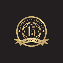 15th year celebrating anniversary emblem logo Vector Image