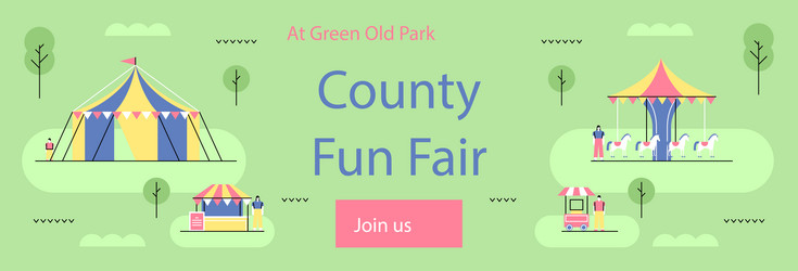 Flat fair celebration horizontal banners set Vector Image