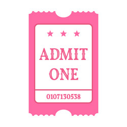 Isolated pink ticket Royalty Free Vector Image