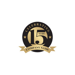 15th year celebrating anniversary emblem logo Vector Image