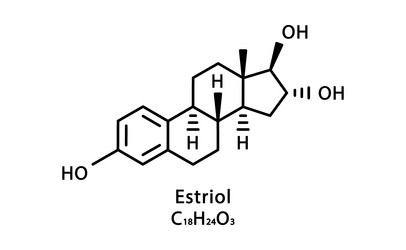 Estriol structural formula of molecular structure Vector Image