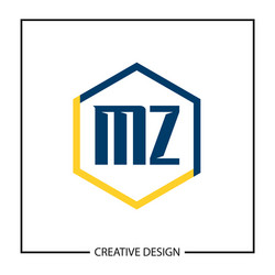Initial letter mz logo template design Royalty Free Vector
