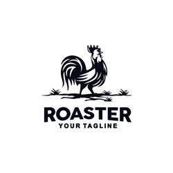 Rooster logo icon design flat template Royalty Free Vector