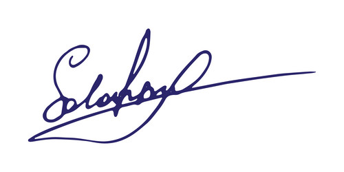 Fake signature hand drawn sample own autograph Vector Image