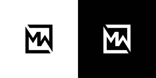 Modern and cool letter mw initials logo design Vector Image