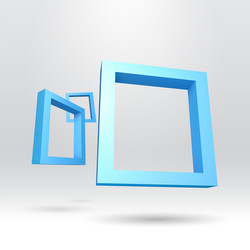 Isometric rectangular frame rotating Royalty Free Vector