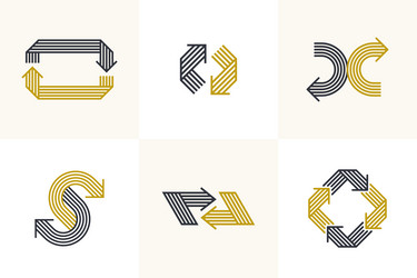 Arrow original logos set isolated pictogram Vector Image