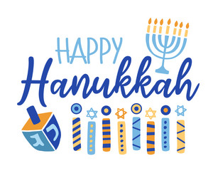 Happy hanukkah banner template for your design Vector Image