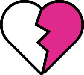 Happy valentines day heart break line style Vector Image