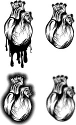 Sacred heart engraving Royalty Free Vector Image