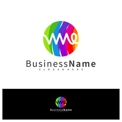 Letter wme logo design template initial wme logo Vector Image