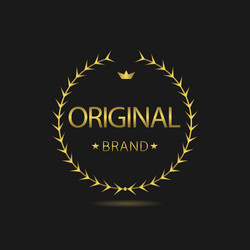 Original brand laurel wreath label Royalty Free Vector Image