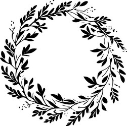 Wreath - black and white Royalty Free Vector Image