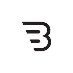 B letter alphabet font abstract logo design icon Vector Image