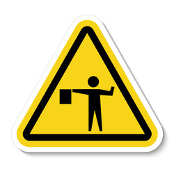 Flagger ahead sign on transparent background Vector Image