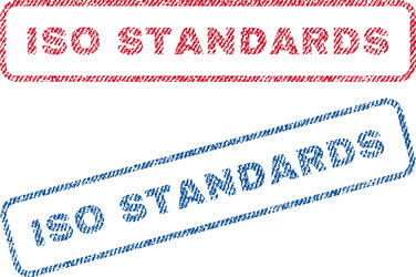 Iso 2001 certified textile stamps Royalty Free Vector Image