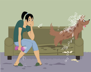 Dog Wash Clean Washing Cartoon Vector Images (over 680)