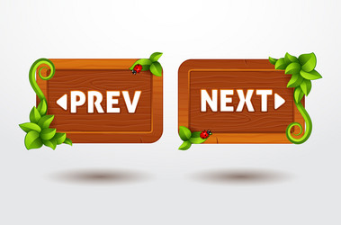 Game ui kit template wooden menu Royalty Free Vector Image