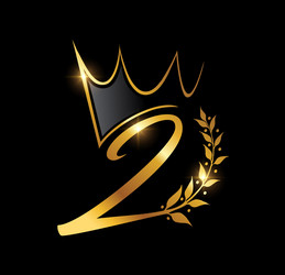 Golden crown monogram initial letters bs Vector Image