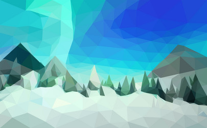 Polygonal geometric abstract digital mountain Vector Image