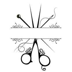 Scissors needle hairpin and spool of thread Vector Image