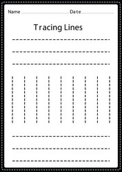 Tracing square shapes worksheet for kindergarten Vector Image