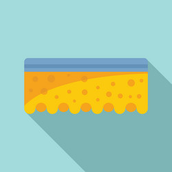 Kitchen sponge icon flat dish wash Royalty Free Vector Image