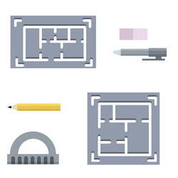 Drawing construction plan Royalty Free Vector Image