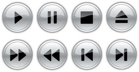 White plastic buttons 3d web interface elements Vector Image