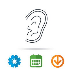 Ear icon hear or listen sign Royalty Free Vector Image