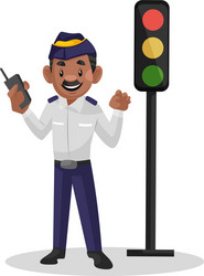 Traffic police cartoon Royalty Free Vector Image