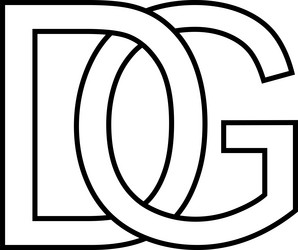 Logo sign dg gd icon interlaced letters d g Vector Image
