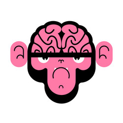 Monkey with brain gorilla brains Royalty Free Vector Image