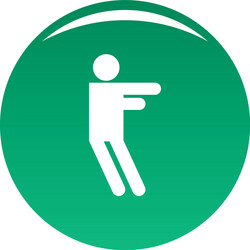 Stick figure stickman icon green Royalty Free Vector Image