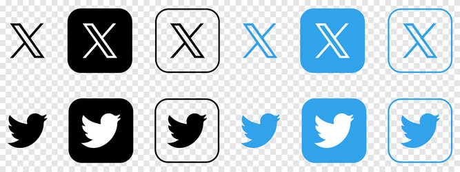 Twitter old and new logo Royalty Free Vector Image