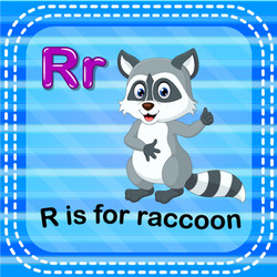 Flashcard letter r is for rabbit Royalty Free Vector Image