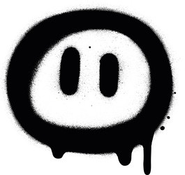 Graffiti bad girl icon sprayed in black over white