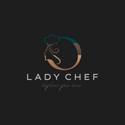 Letter p lady chef initial beauty cook logo design
