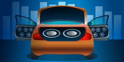 Car audio system icon cartoon style Royalty Free Vector