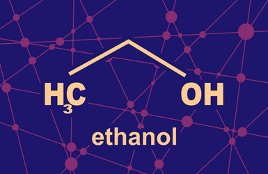 Structural chemical formula and model of ethanol Vector Image