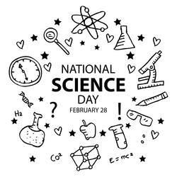 National science day greeting card concept Vector Image