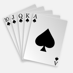 A Royal Straight Flush Playing Cards Poker Vector Image