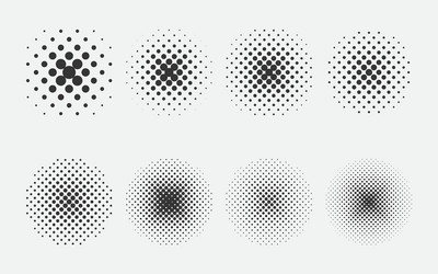 Grunge halftone drawing textures set Royalty Free Vector