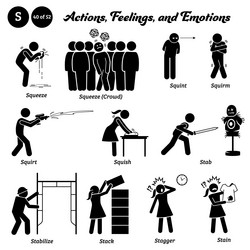Stick figure human people man action feelings Vector Image
