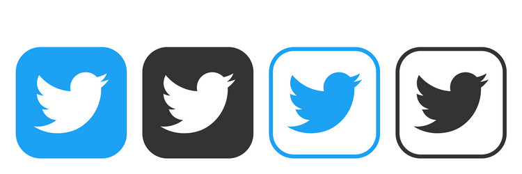 Social media icon set for twitter in different Vector Image