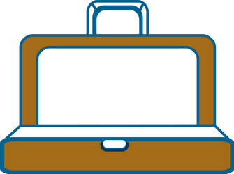 Open suitcase icon outline style Royalty Free Vector Image