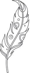 Feather outline boho Royalty Free Vector Image